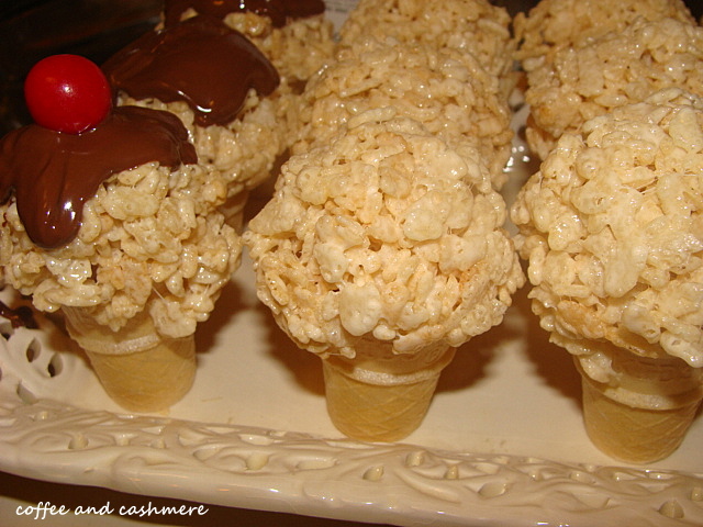 Coffee and Cashmere: Rice Krispie Ice Cream Cones
