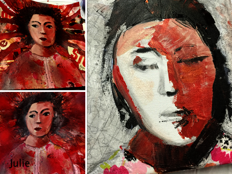 jacki long: Day 1217: Spray paint, paper, acrylics ... Oh my!