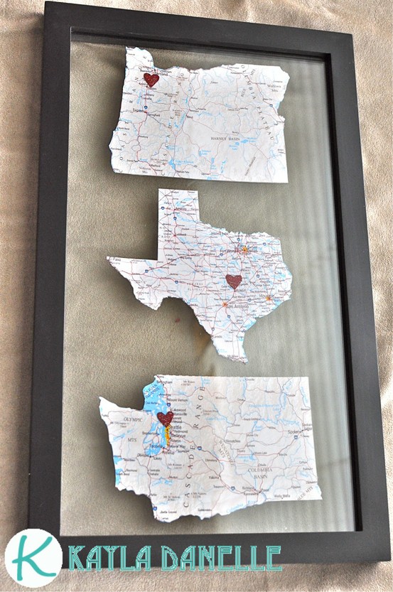 Adventures in DIY: Love *Heart* Map Frame