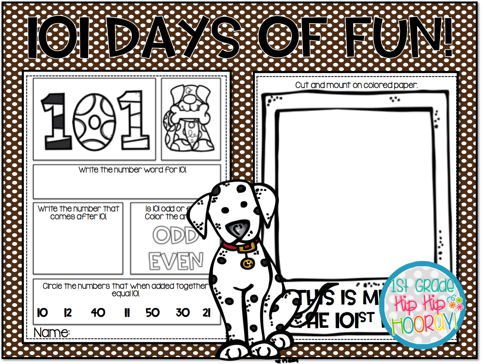 1st Grade Hip Hip Hooray!: 101 Days of Fun!