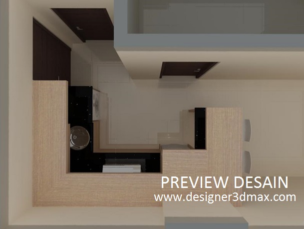 Jasa desain tampak atas gambar top view dapur secara Online - ARUSHA DESAIN
