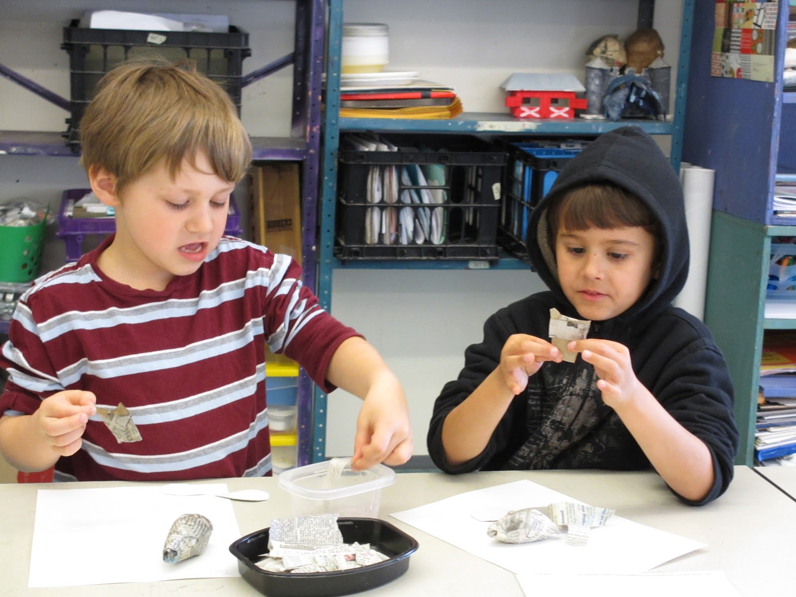 Parker Art: K/1s Make Paper Mache Birds