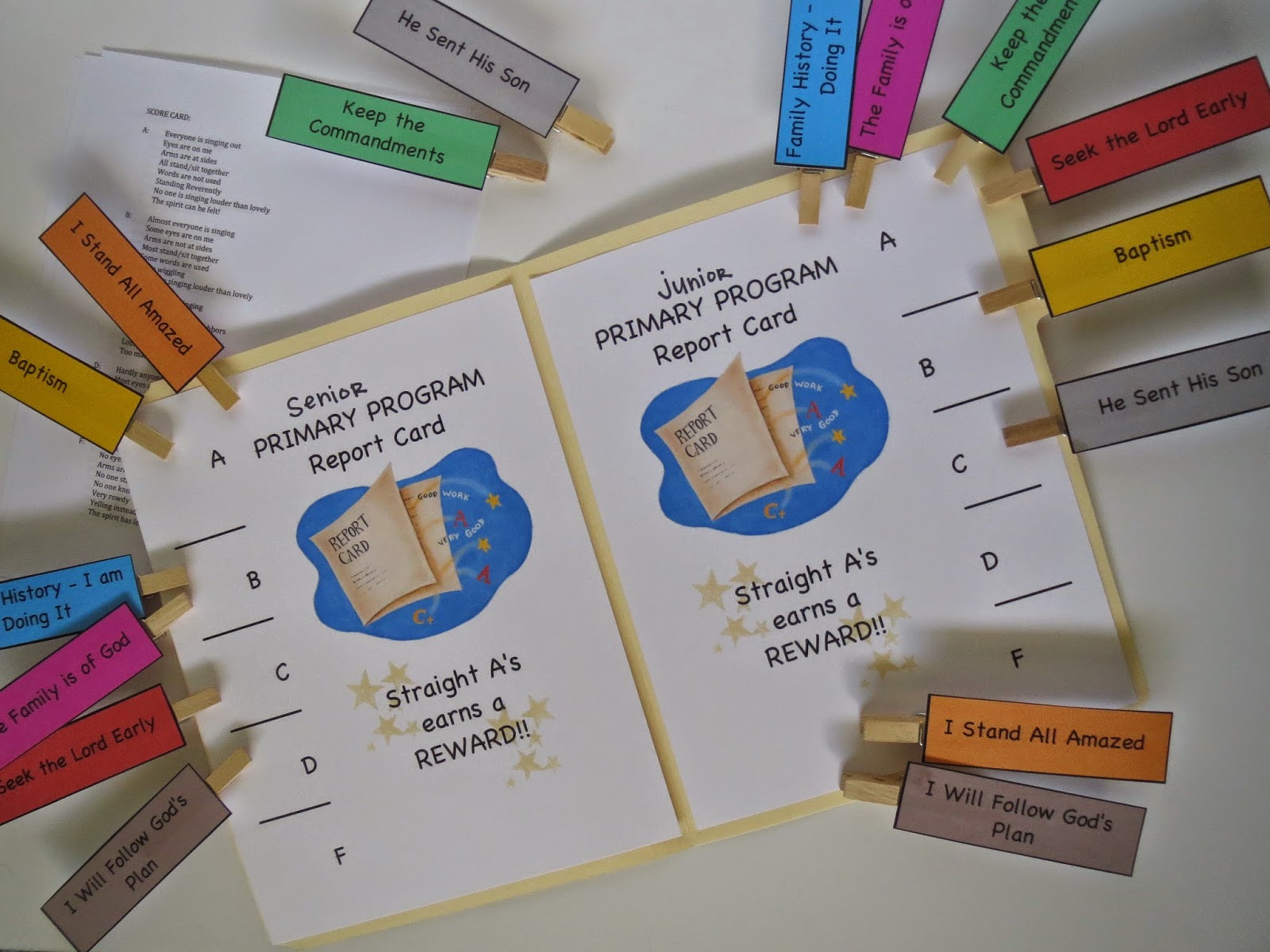 Primary Program Report Card - Camille's Primary Ideas