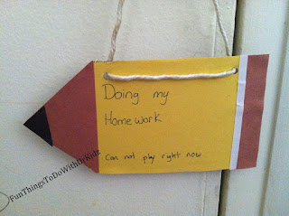 Doing my homework sign for kids