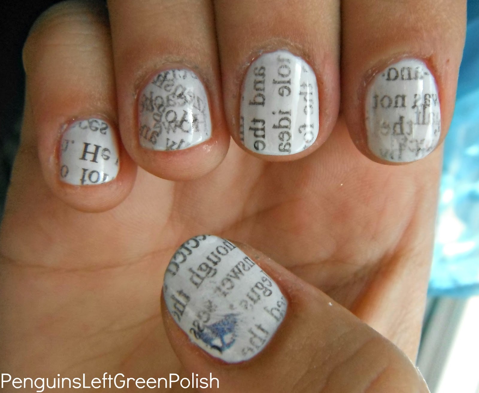 Newspaper Nails! ~ PenguinsLeftGreenPolish