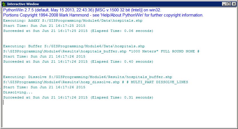 There and Back with GIS: GISProgramming: Module 6 - Geoprocessing with Python