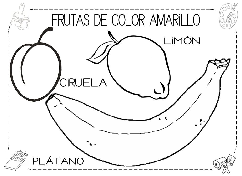 Obtener Frutas De Color Amarillo Para Dibujar En Línea - Dibujos Para ...