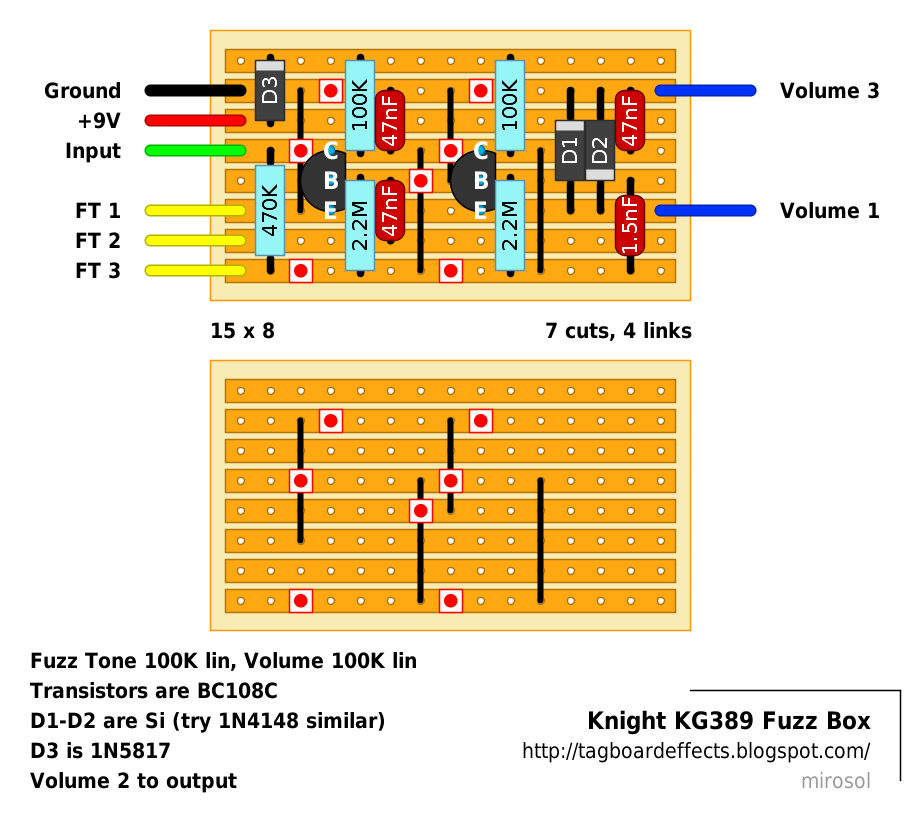 Guitar FX Layouts: Knight KG389 Fuzz Box