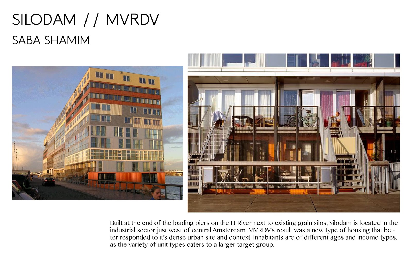 LOWER EAST SIDING: Silodam MVRDV Precedent Study by Saba Shamim