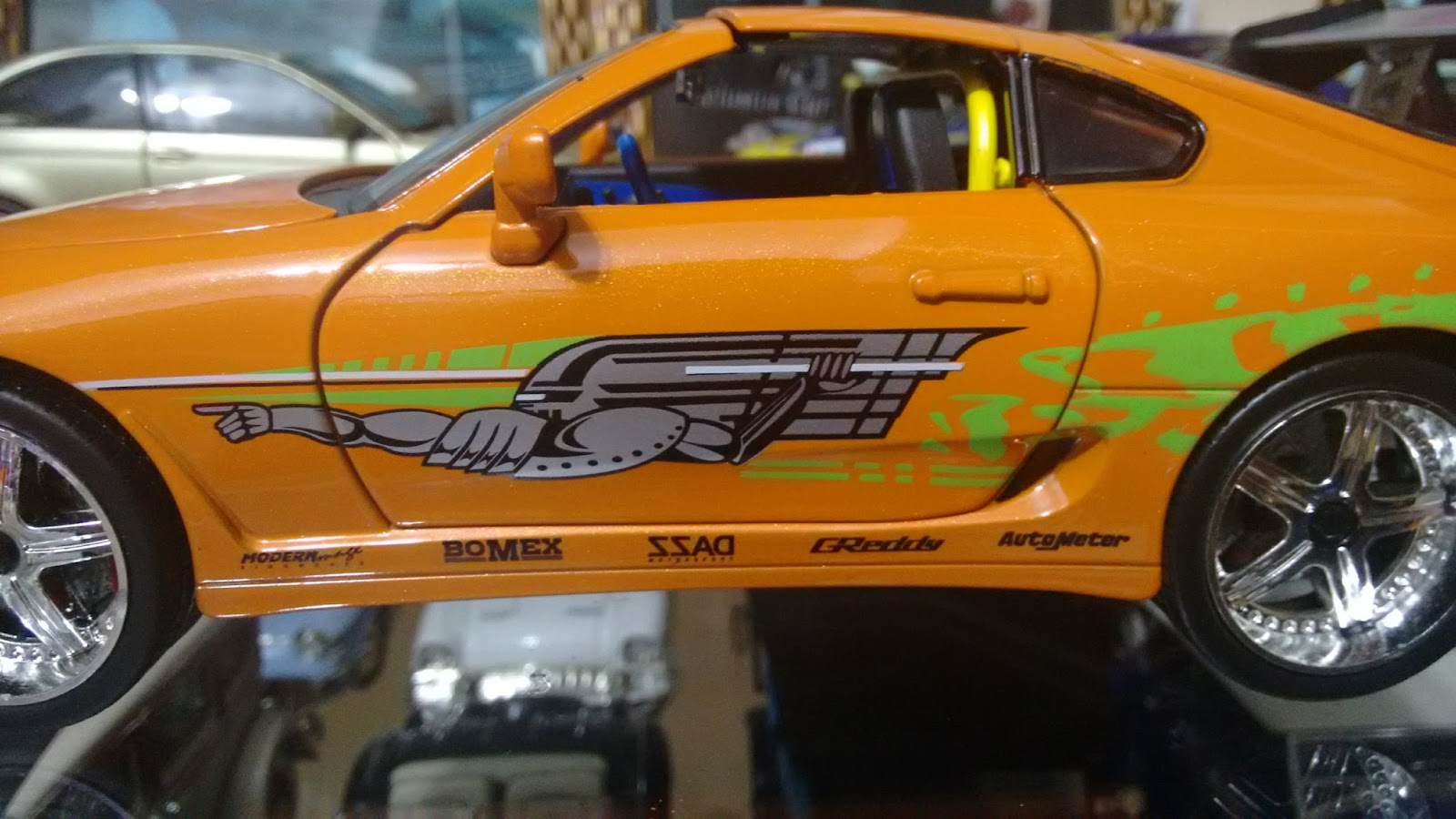 Garagem do Paulo Sípoli: Toyota Supra Brian Fast Furious 1/18 customizado