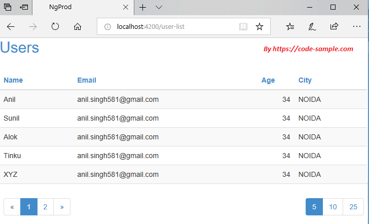 Angular 6 Datatable Pagination Sort Sorting Table In Angular