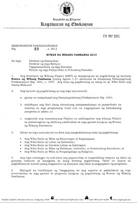 PLAI - Southern Tagalog Region Librarians Council: DepEd Memo : 2013 ...