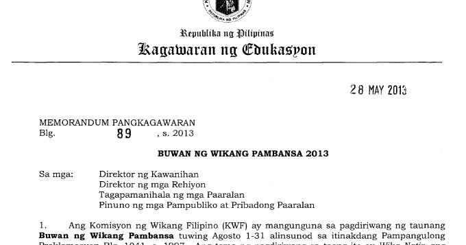 PLAI - Southern Tagalog Region Librarians Council: DepEd Memo : 2013 ...