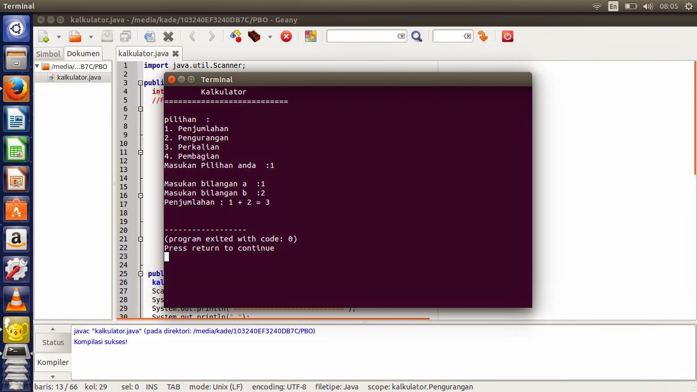 Program Kalkulator Sederhana dalam Java ~ Kade Kapoer's Blog