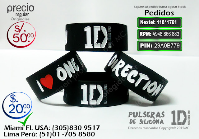 PULSERAS ONE DIRECTION ( Originales)