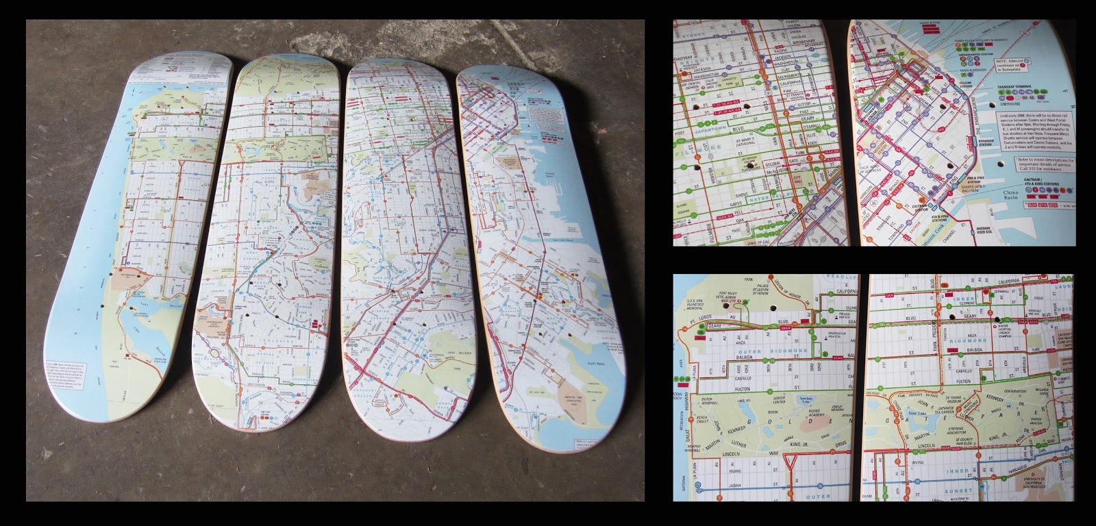 Jorge Coya Graphic Design & Print Production: S.F. MUNI Map Skateboard Set