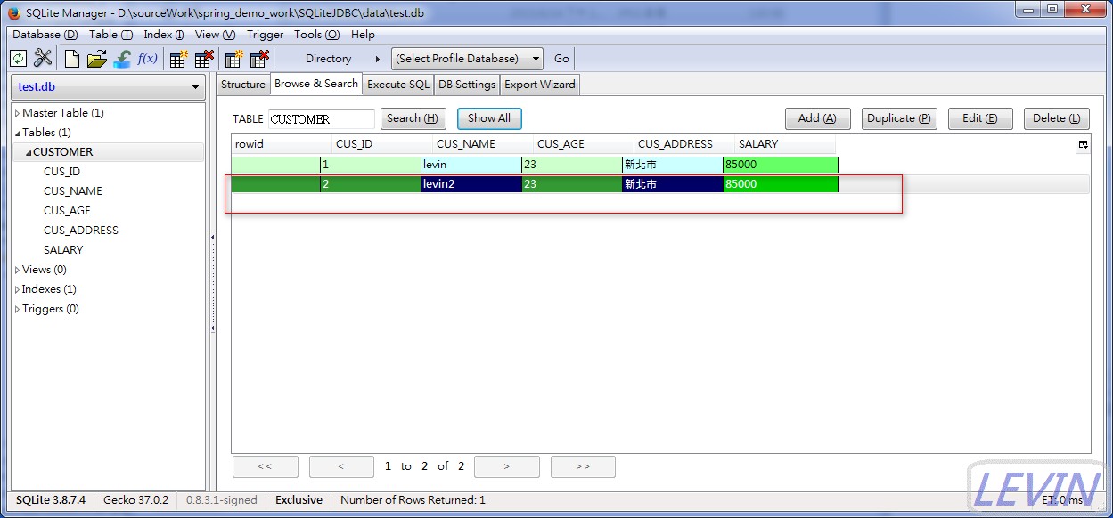 Java程式教學甘仔店: SQLite UPDATE TABLE Using Java 之 2 Java程式教學甘仔店: SQLite UPDATE TABLE Using Java 之 2