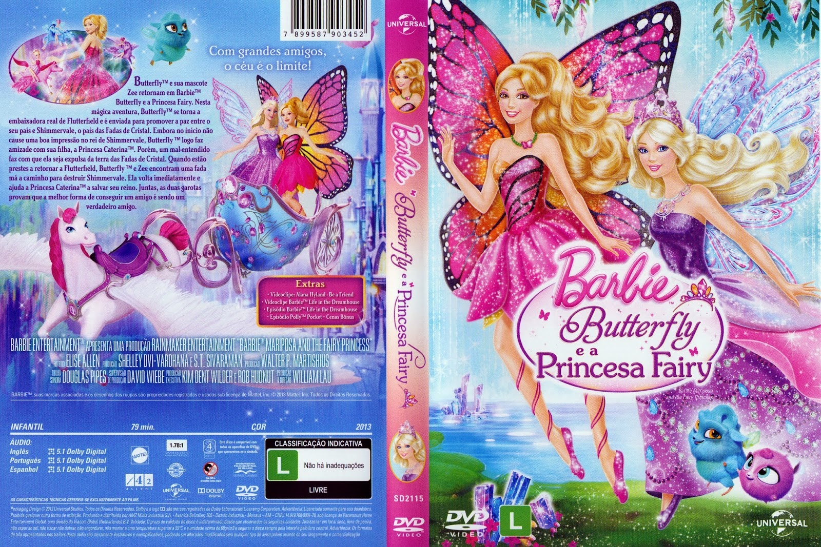 CAPAS DOS DVDS DA BARBIE: Capa Do Dvd Barbie Butterfly E A Princesa Fairy