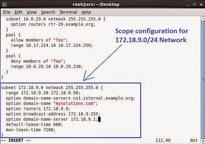 My Solutions: DHCP Server configuration in RHEL 6