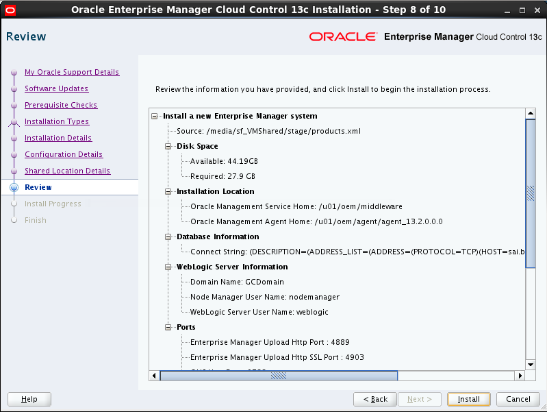 Installing OEM 13c on Oracle Enterprise Linux