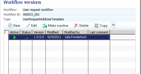 Microsoft Dynamics AX/365: View Workflow Versions