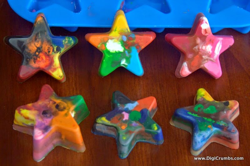 DigiCrumbs: DIY Star Crayons - A family craft project showcasing recycling