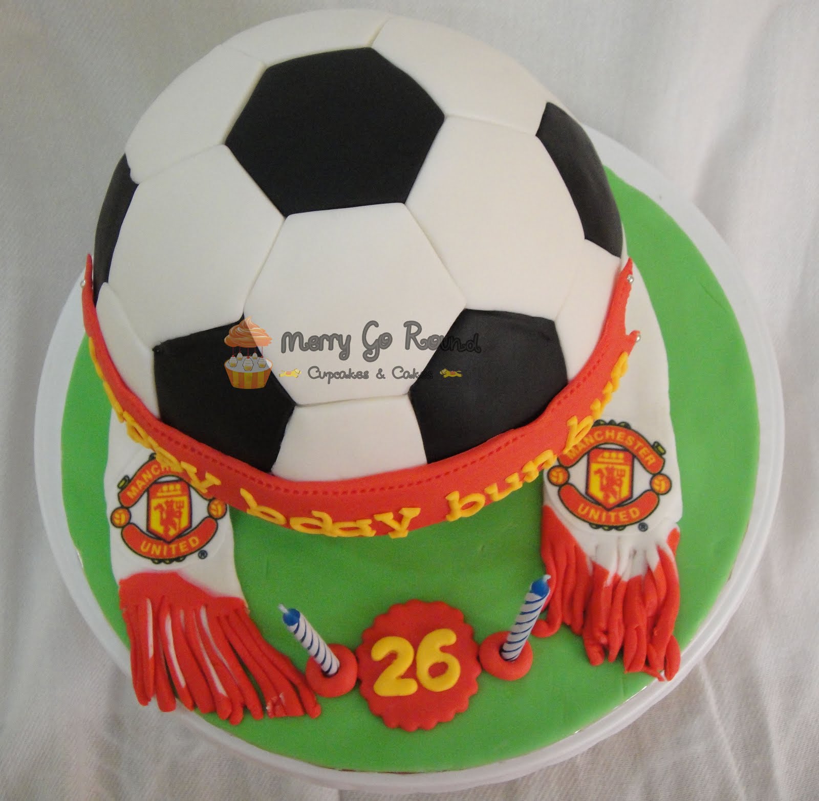 Merry Go Round - Cupcakes & Cakes: MU Fans Soccer Ball Cake