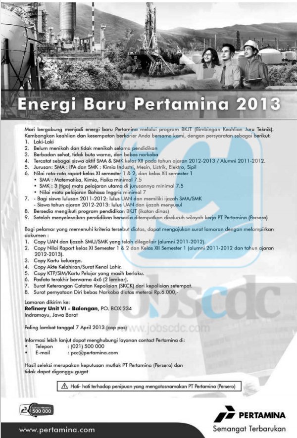 Lowongan Kerja BUMN PT Pertamina (Persero) Tamatan Fresh Graduate SMA ... Lowongan Kerja BUMN PT Pertamina (Persero) Tamatan Fresh Graduate SMA ...