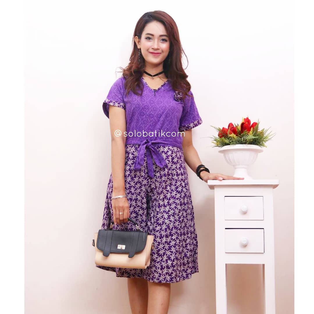 Contoh Baju Batik Wanita Modern Model Dress Batik Terbaru 2018