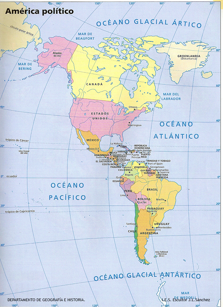 Materiales de Historia: Mapa América