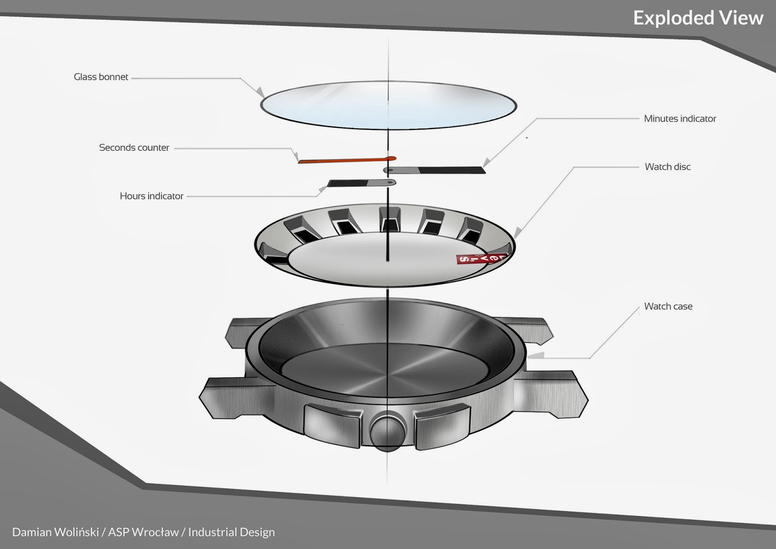 Car design, sketches and drawings.: Levis watch realistic render and ...