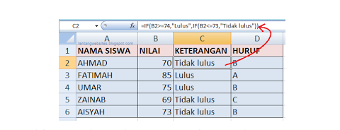 Rumus if pada excel | Belajar bareng