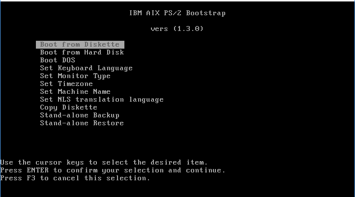 Running AIX x86 on Laptop | IBM AIX PS/2 1.3 for Intel i386 in Virtual ...