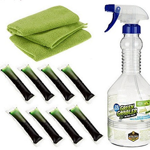 Apple Green Degreaser Spray Bottle with 8 Ultra Pack refills & storage ...
