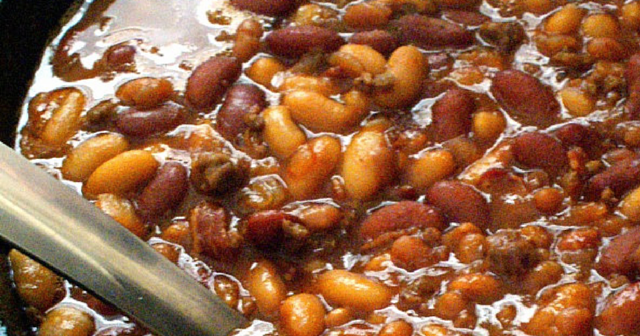 Best Ever Crock Pot Cowboy Beans | The Two Bite Club