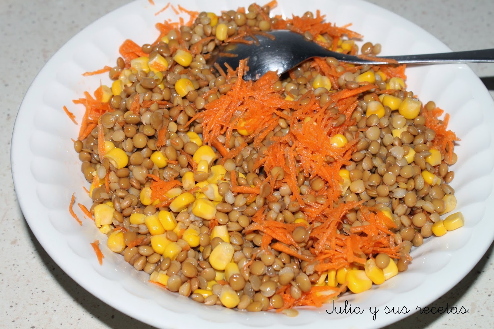 JULIA Y SUS RECETAS: Ensalada de lentejas con queso fresco