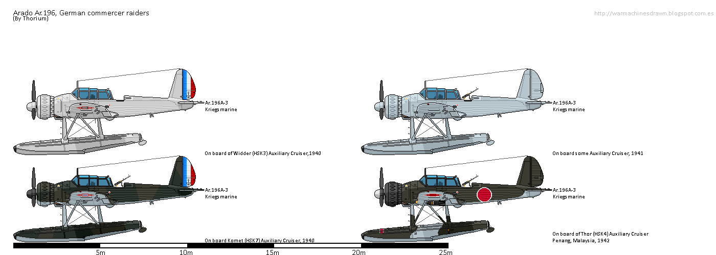 War Machines Drawn: Arado Ar.196 - Commerce raiders users