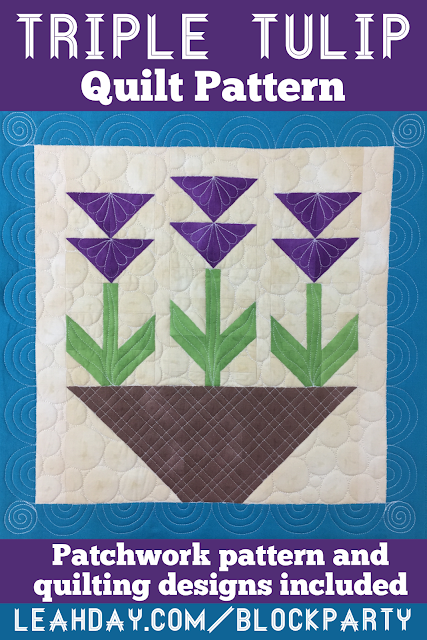 The Free Motion Quilting Project: New Triple Tulip Quilt Pattern