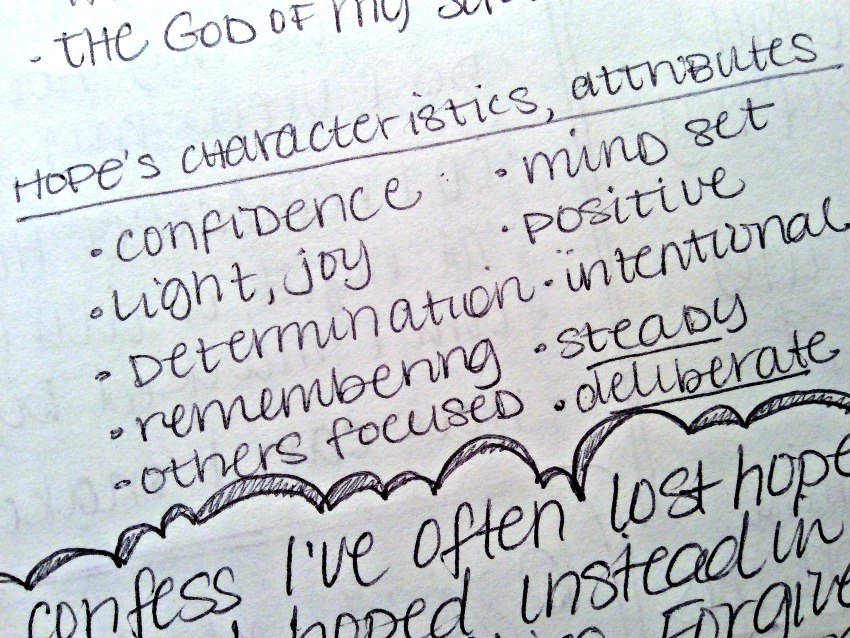 Stone Soup for Five: Bible Journal notes on HOPE