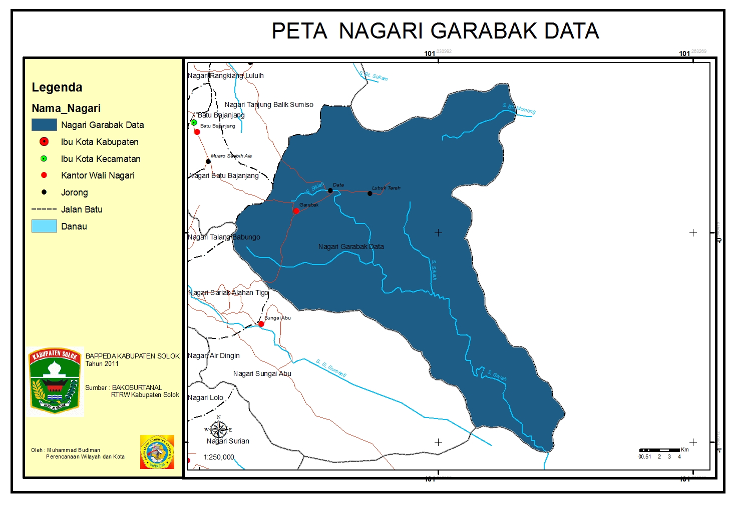 Darfison: Peta Nagari-nagari di Kecamatan Tigo Lurah