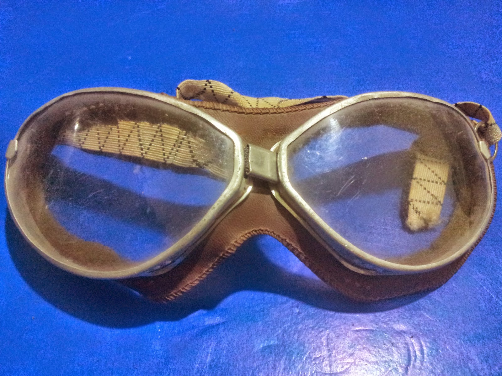 silvium antiques: Vintage WWII Safety Goggles Metal Frame Aviator glass ...