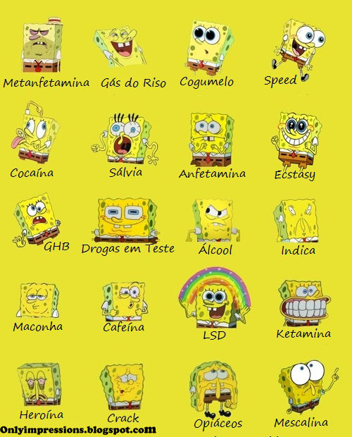 Impressões: Efeitos das drogas no Bob Esponja