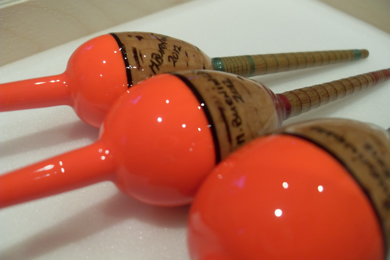 Handmade Fishing Floats by Mark Burningham.: Cork Avons and pike floats