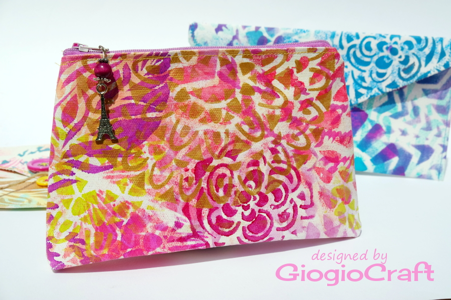 GiogioCraft: Stencil on canvas: Colourful pouches