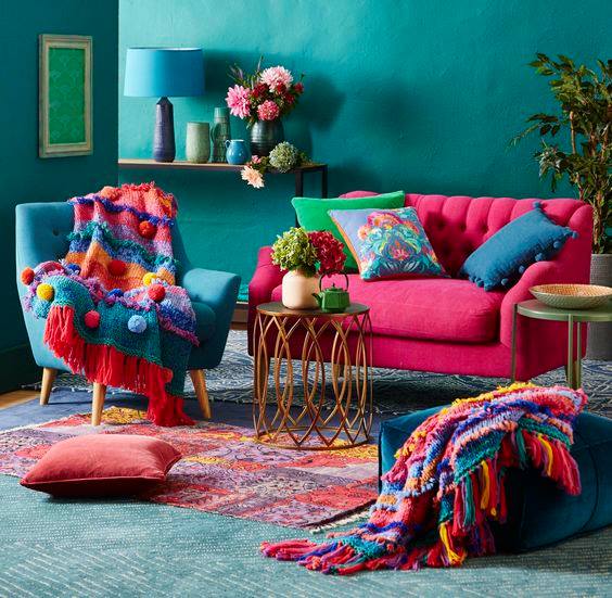 Bricolage e Decoração: Ideias de Decoração para Salas Coloridas