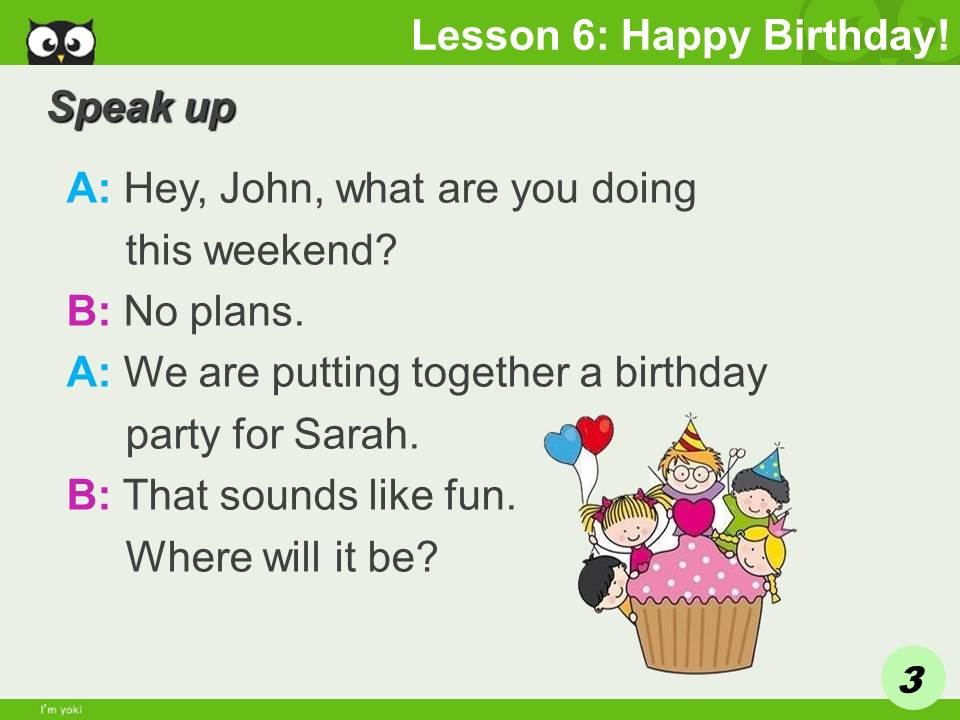 YOKITALK: Grade 3-1_Unit 8_Lesson 6 Happy Birthday