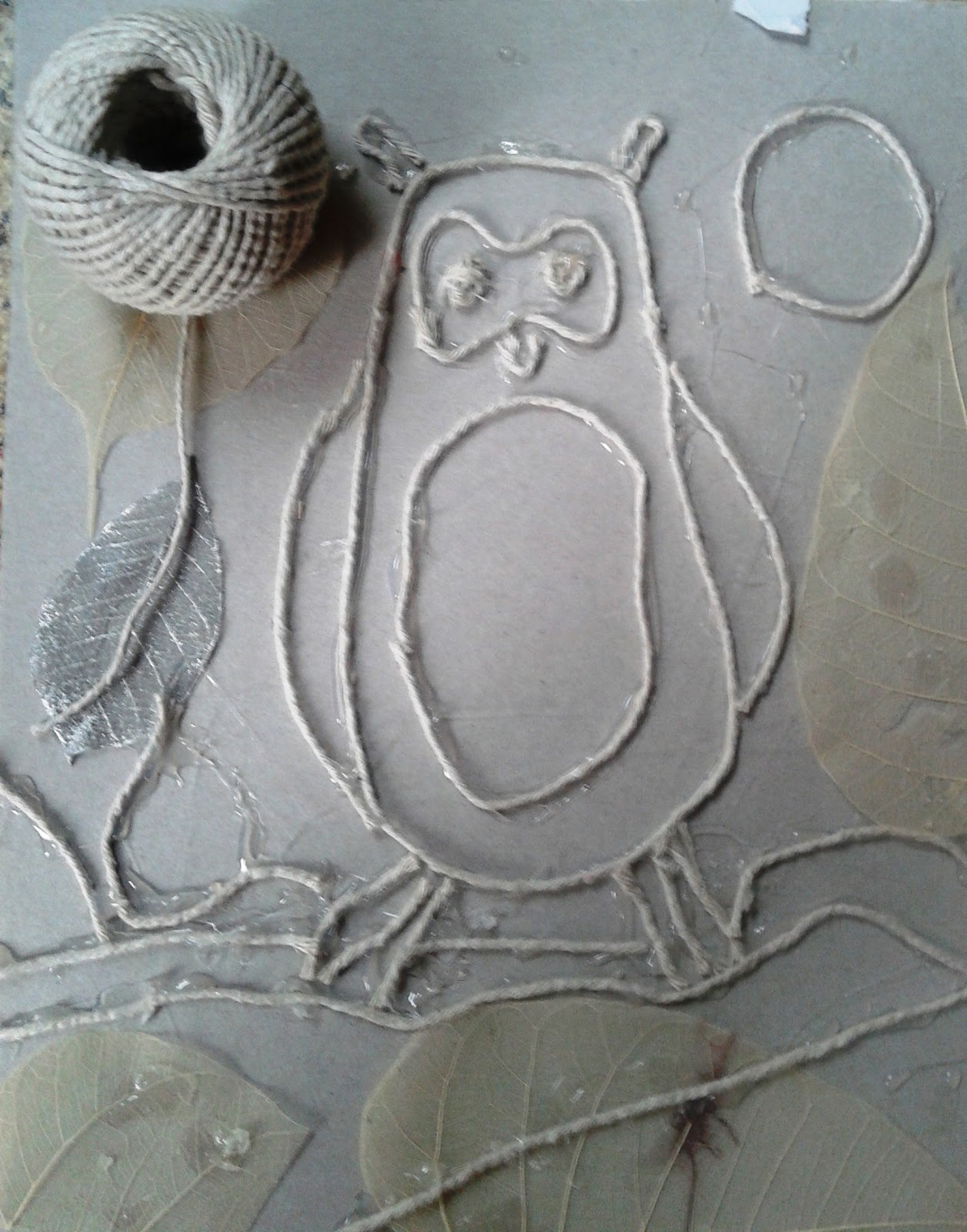 Paper Rainbow: Owl Collagraph