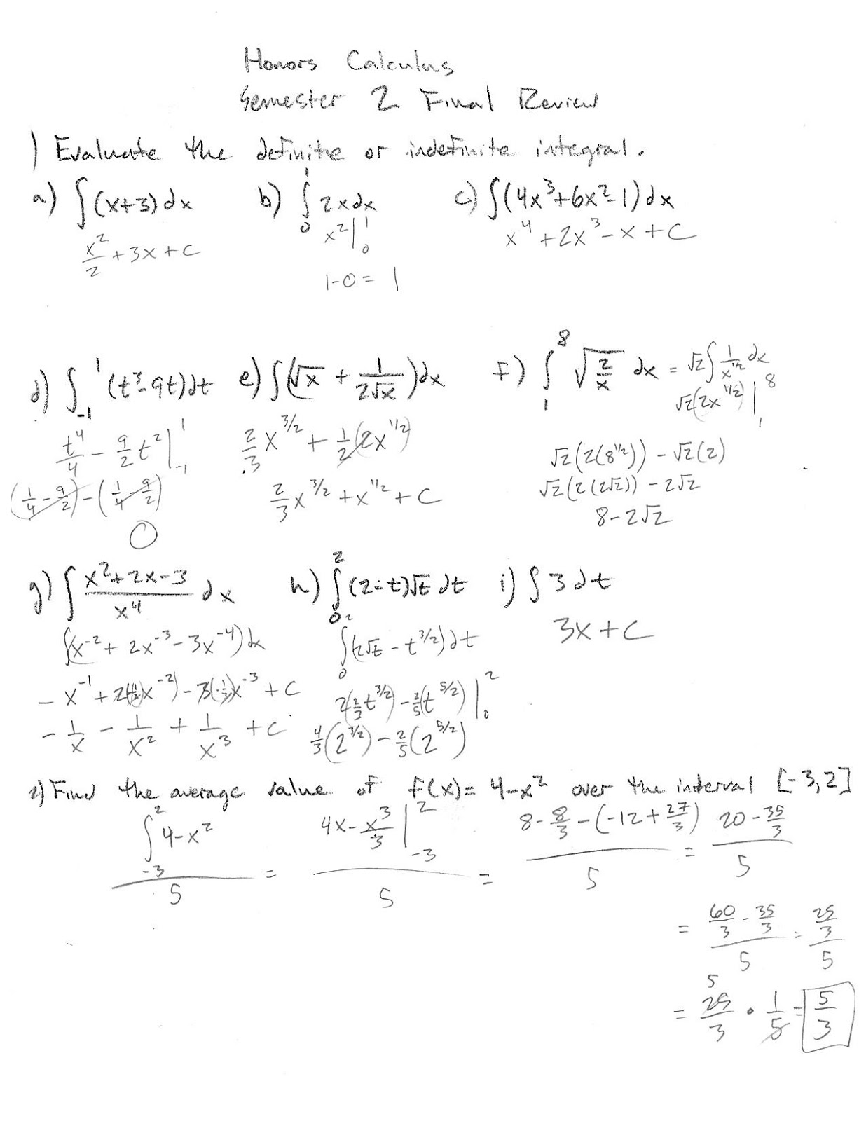 Mr. Suominen's Math Homepage: Honors Calculus 6/6/13