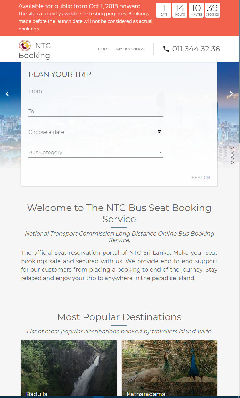 Online Bus Seat Reservation (NTC - OCT 01 Onward) - Teacher
