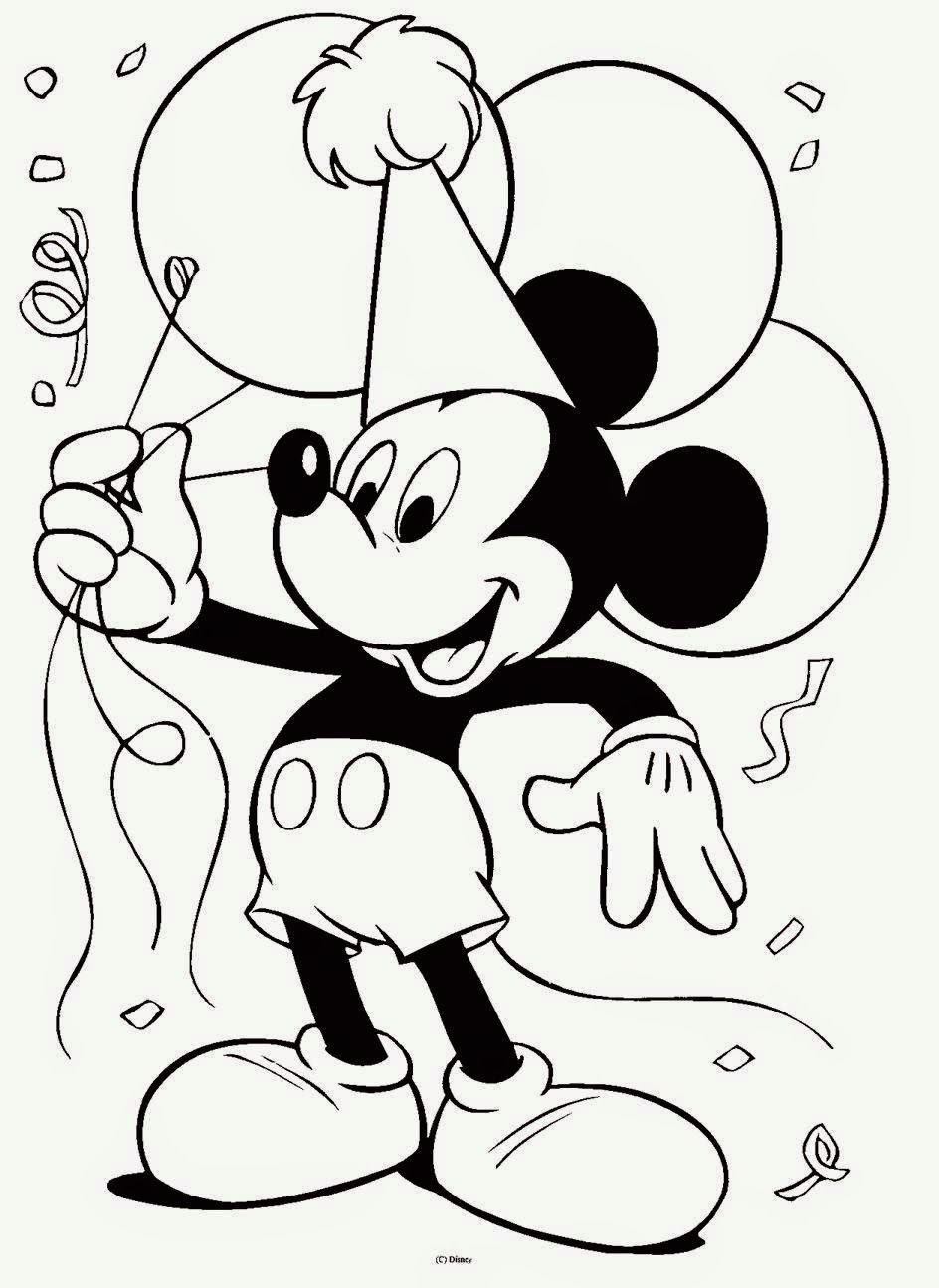 Gambar Mewarnai Mickey Mouse